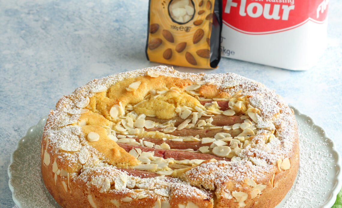 Lemon & Rhubarb Sponge Cake - Gem Bakes