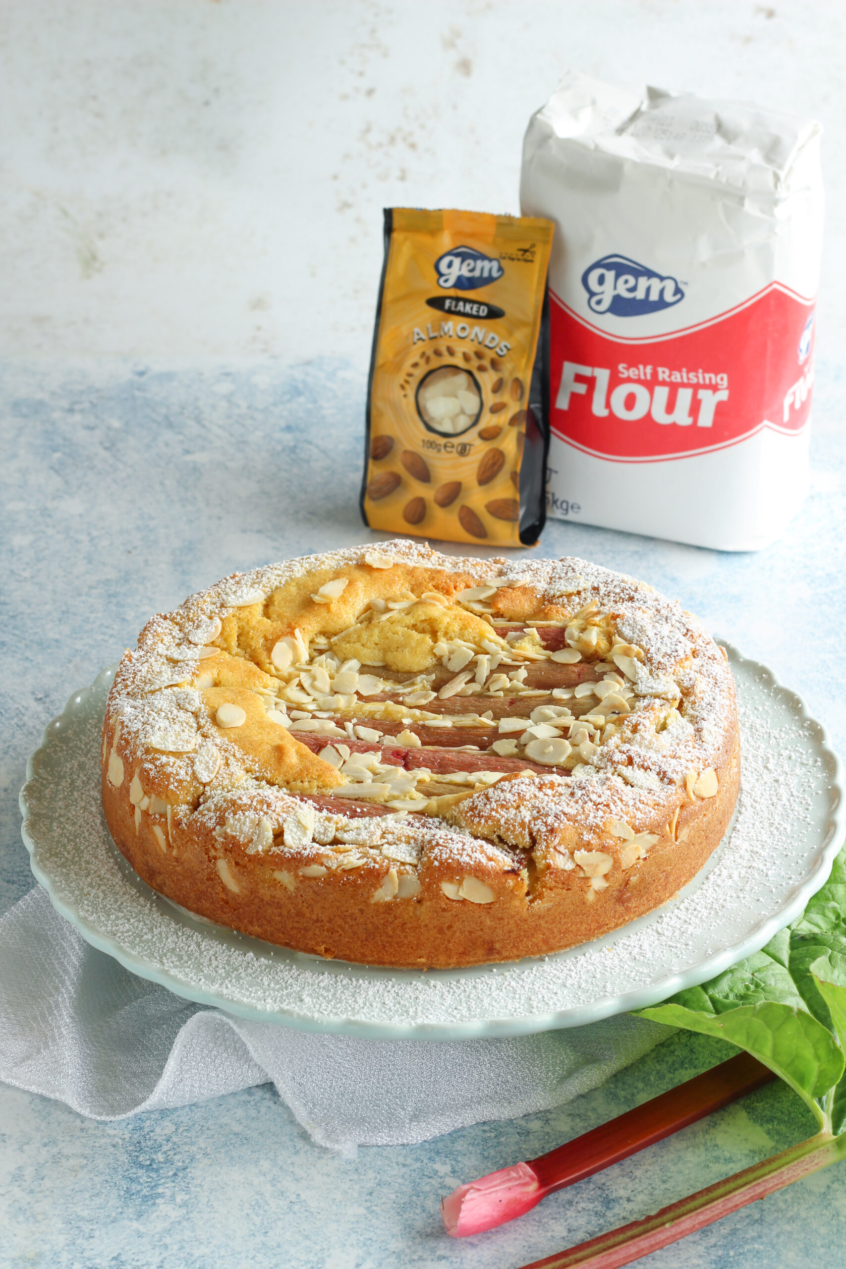 Lemon & Rhubarb Sponge Cake - Gem Bakes