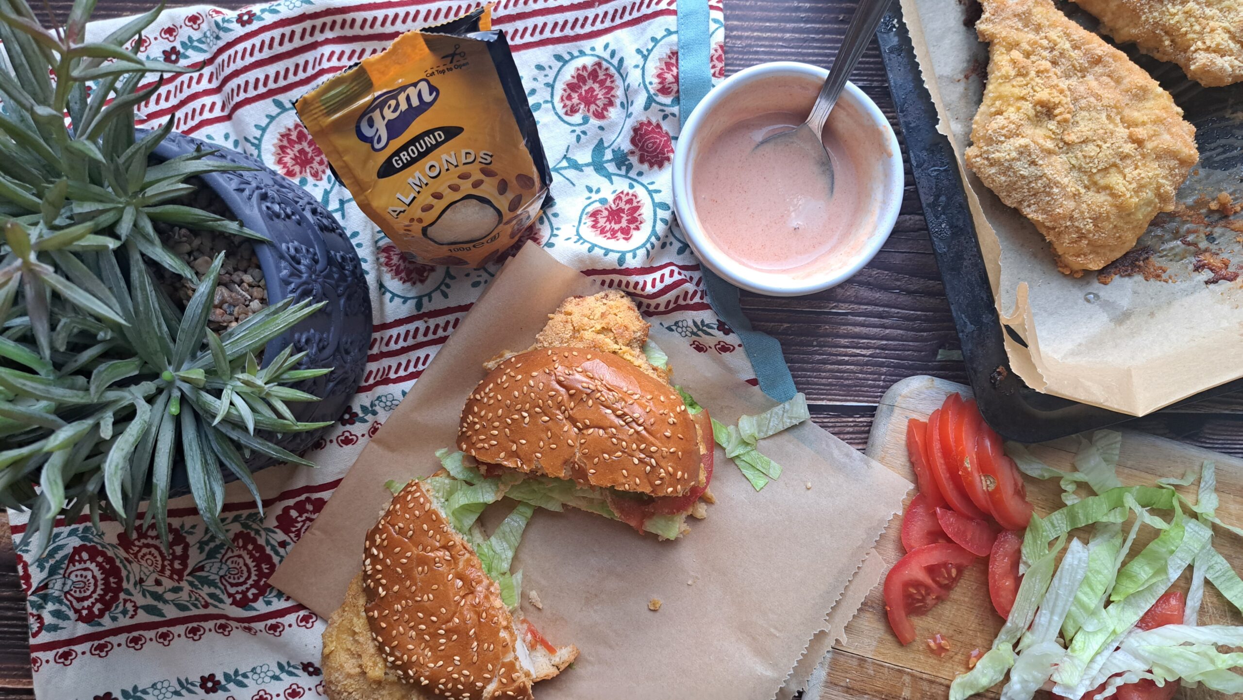 Almond Coated Chicken Fillet Burgers - Gem Bakes